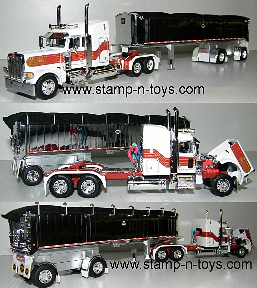 1st Gear/DCP 60-1936 Peterbilt 379 w48″ Sleeper pulling a MAC chrome ...