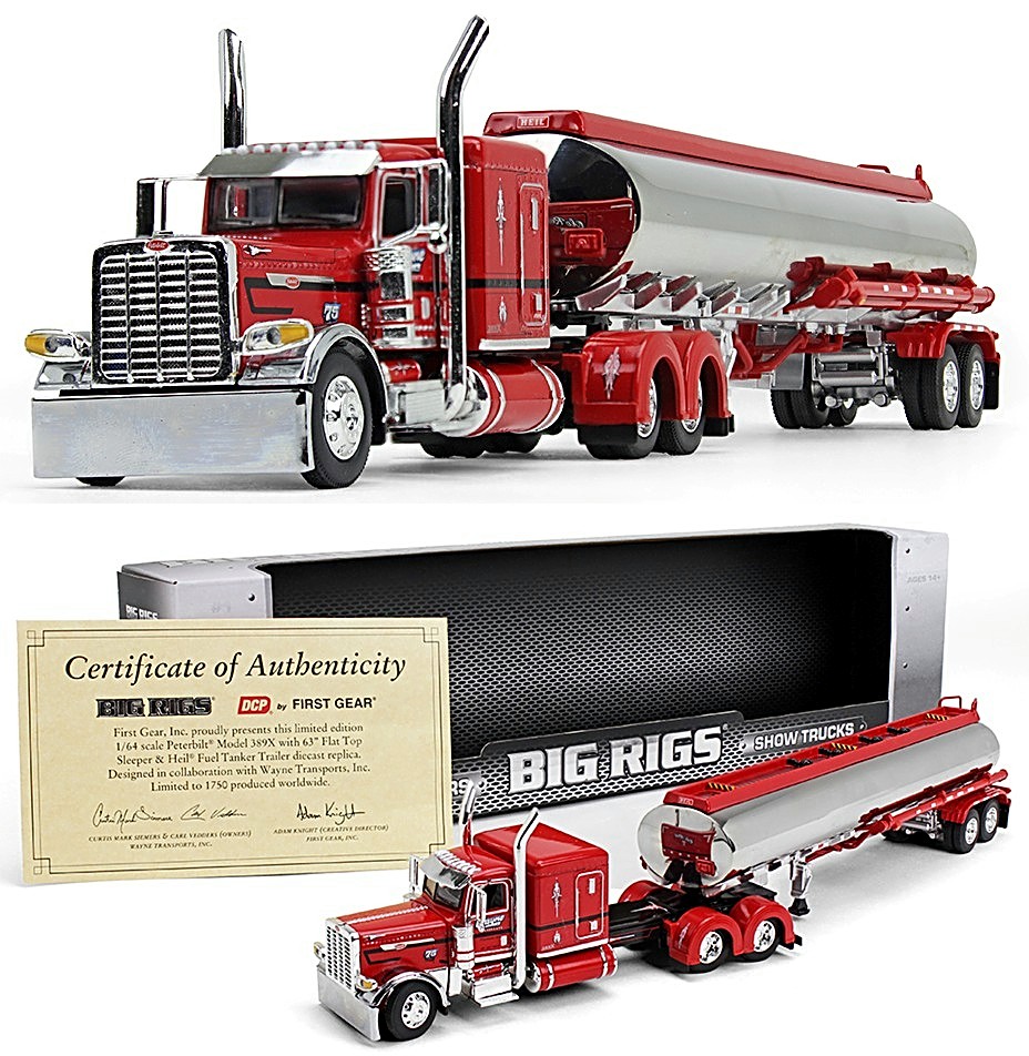 1st Gear/DCP 69-2000 Big Rigs Wayne Transport Peterbilt 389x pulling a ...