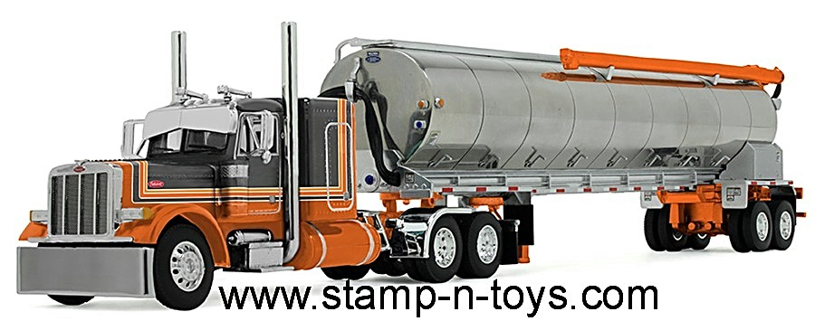 1st Gear/DCP 60-2128 Peterbilt 379 w/48″ flattop sleeper pulling a ...